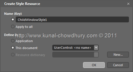 Customizing Silverlight ChildWindow Style using Blend | Kunal Chowdhury
